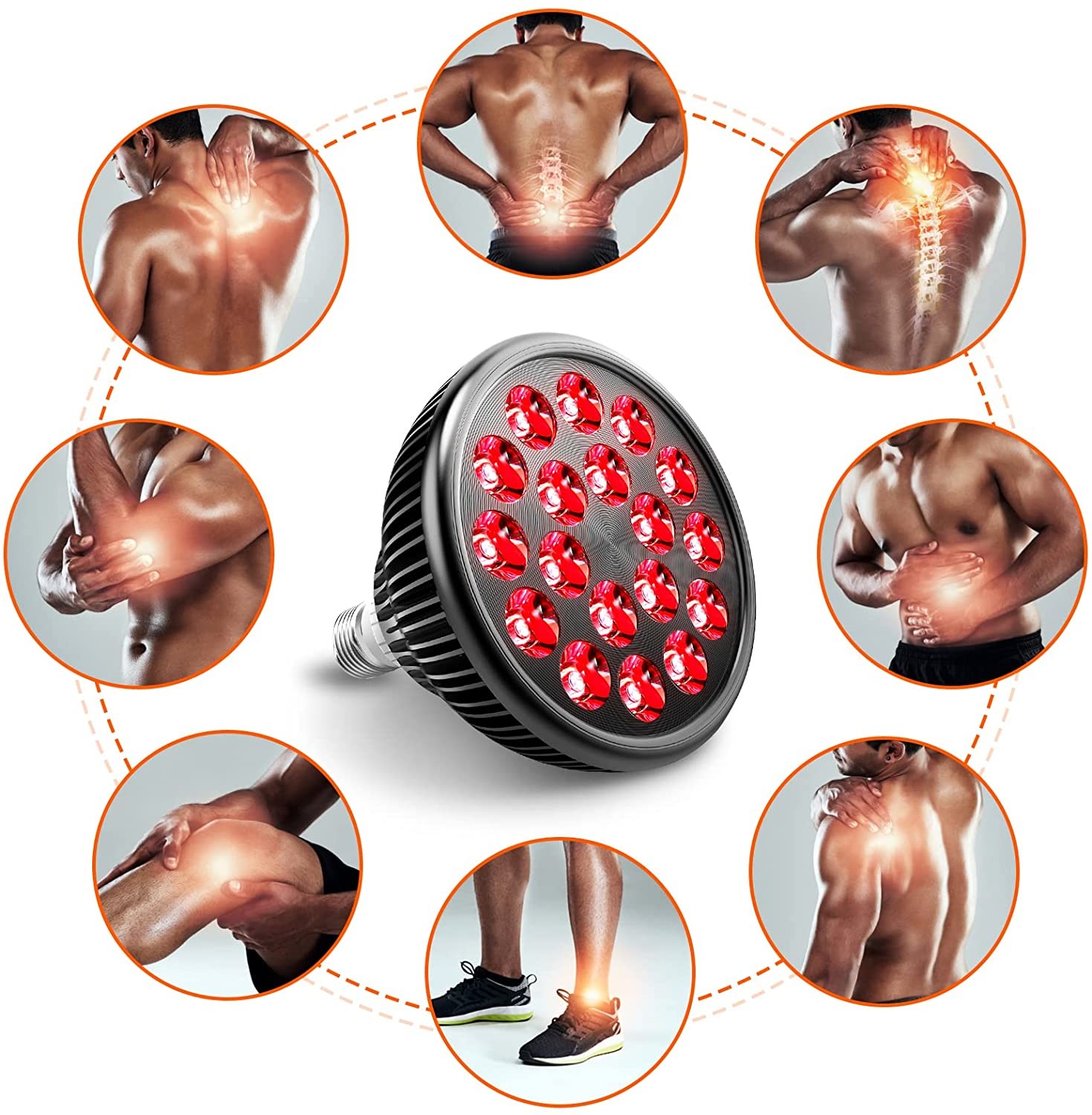Muscle Pain Relief Portable LED Light Therapy 660nm 850nm Infrared Lamp ...